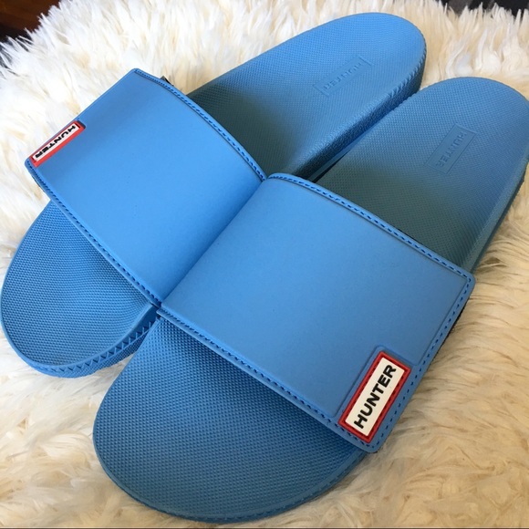 Hunter | Shoes | Hunter Original Bucket Blue Adjustable Slides | Poshmark